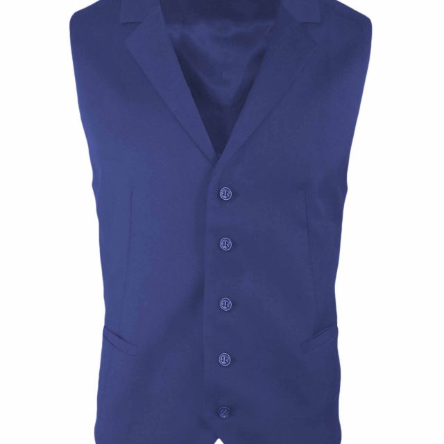 Men's Collared Vest - Royal Blue Wool Blend - Uniform Edit