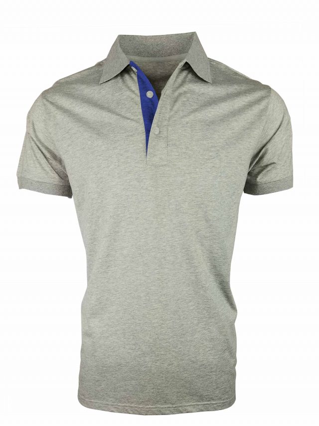 Men's Contrast Mercerized Polo - Grey - Uniform Edit