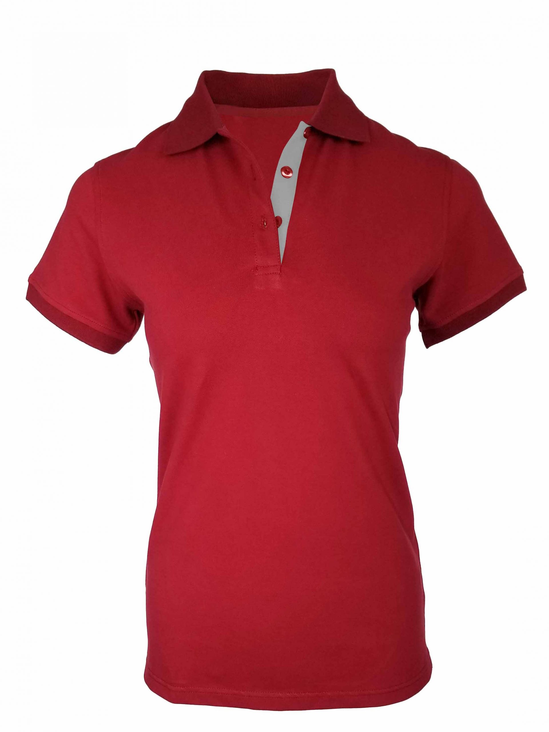 Women's Contrast Pique Polo - Plum - Uniform Edit