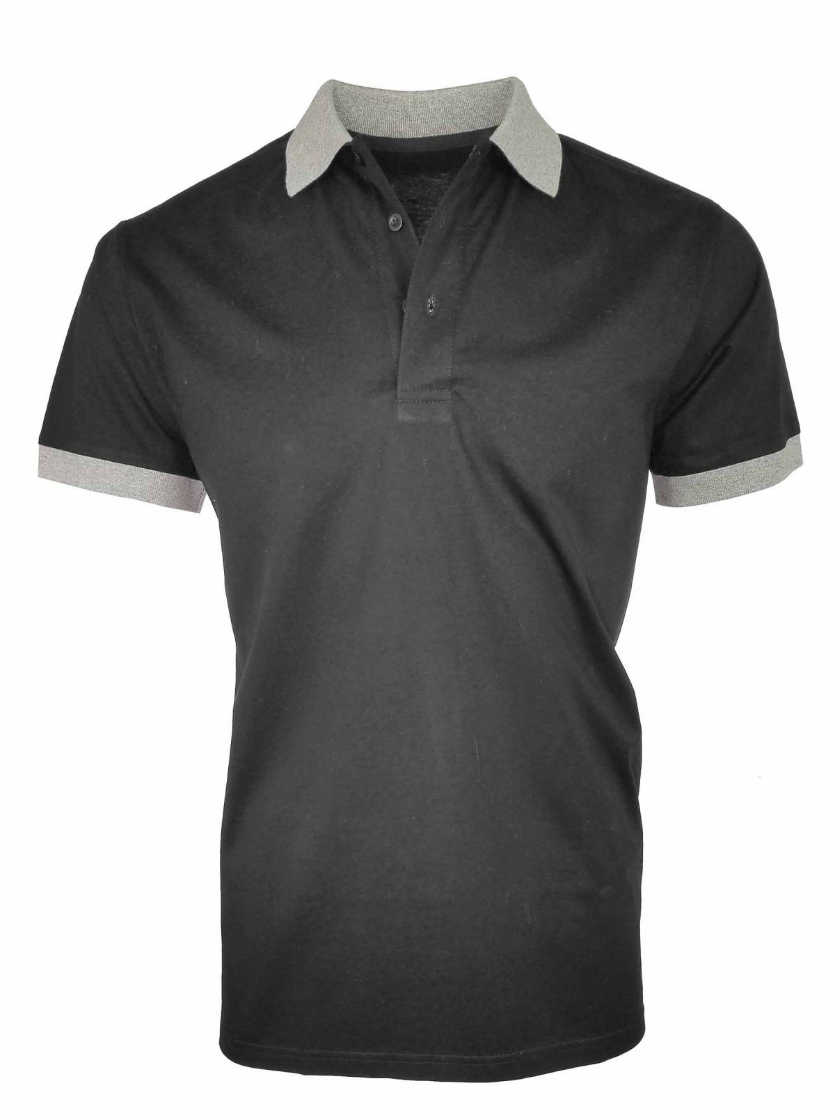 Men's Two Tone Mercerized Polo - Black and Grey - Uniform Edit