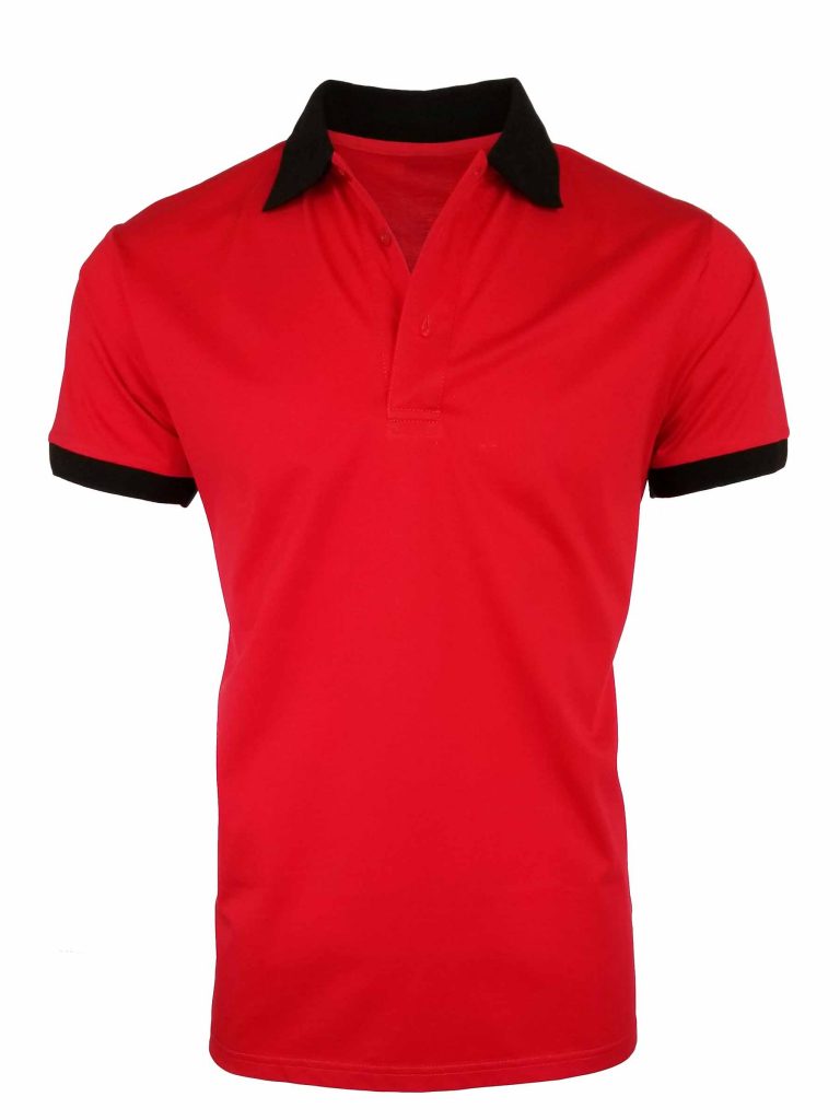 Men's Two Tone Mercerized Polo - Red and Black - Uniform Edit