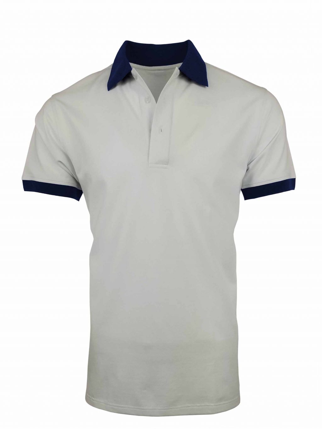 Men's Two Tone Pique Polo - White and Navy - Uniform Edit