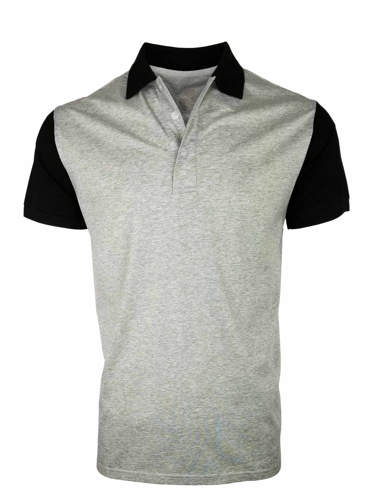 Men's Fusion Mercerized Polo - Grey and Black - Uniform Edit