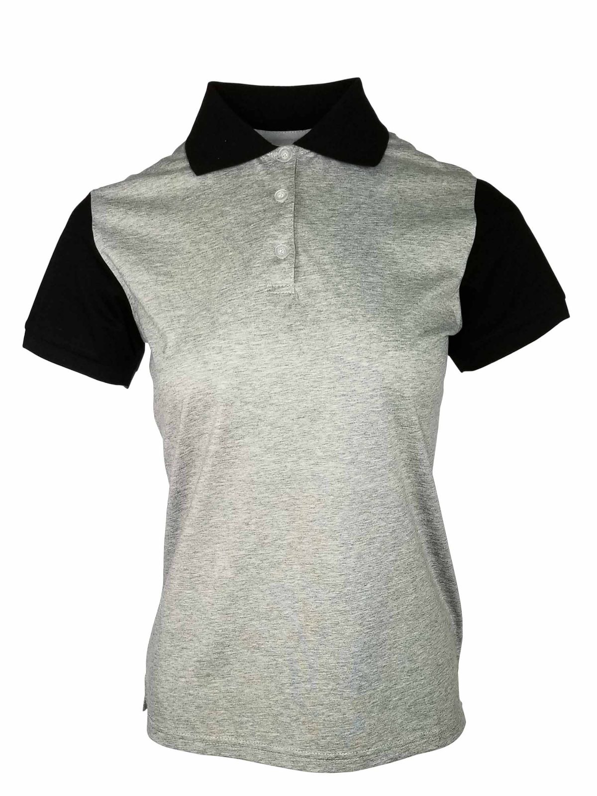 Women's Fusion Mercerized Polo - Grey and Black - Uniform Edit