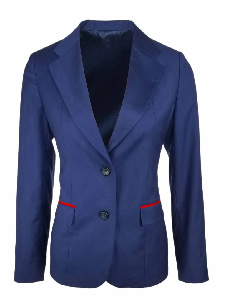 Women's Trim Jacket - Royal with Red - Uniform Edit