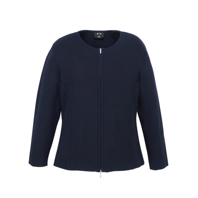 Ladies 2-Way Zip Cardigan Navy - Uniform Edit