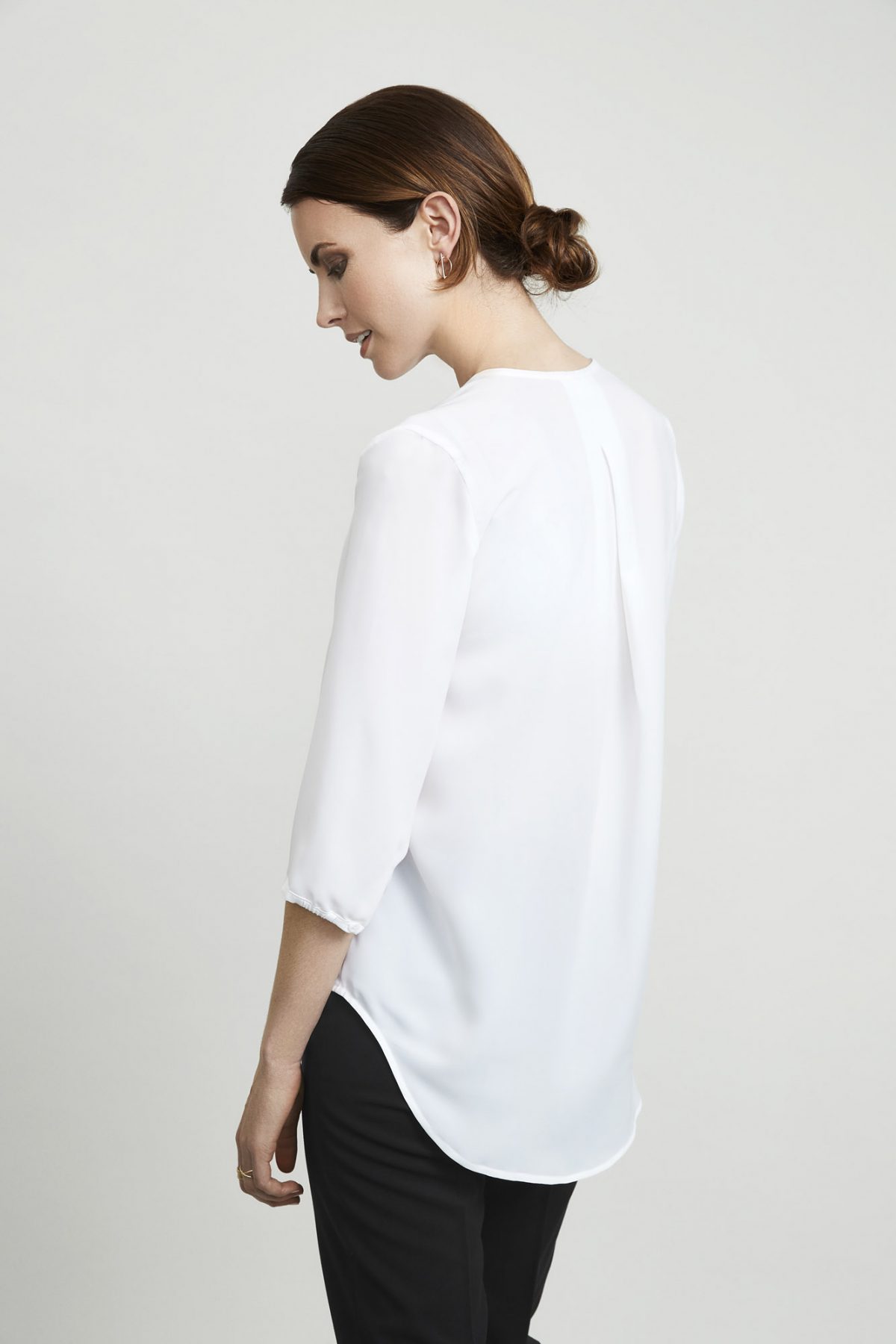 Lily Longline Blouse - White - Uniform Edit