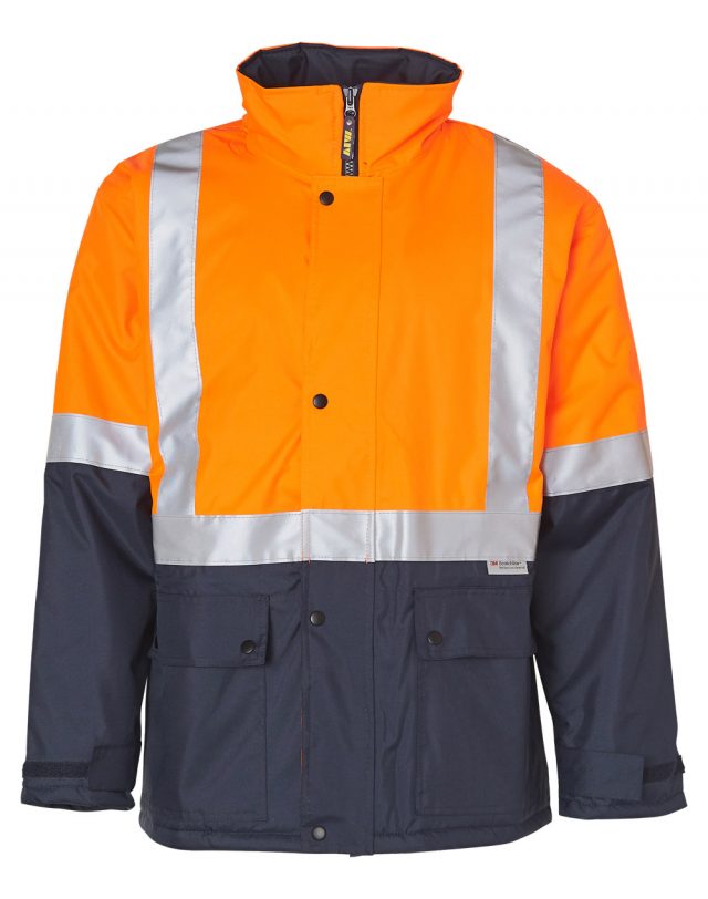 Orange Reflective Rain Jacket | Orange Safety Jackets | Mens Hi Vis Two ...