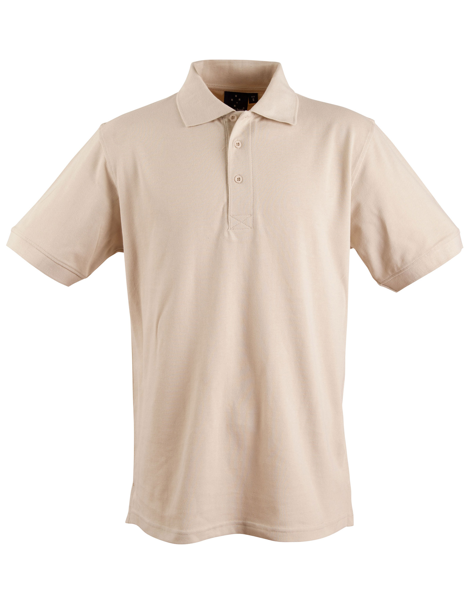 Men's and Women's Longbeach Cotton Short Sleeve Polo - Sand | Uniform Edit
