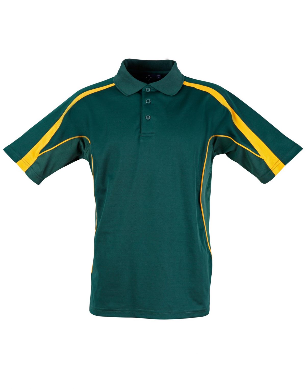 Men's Legend TrueDry Fashion Short Sleeve Polo - Bottle Green and Gold ...