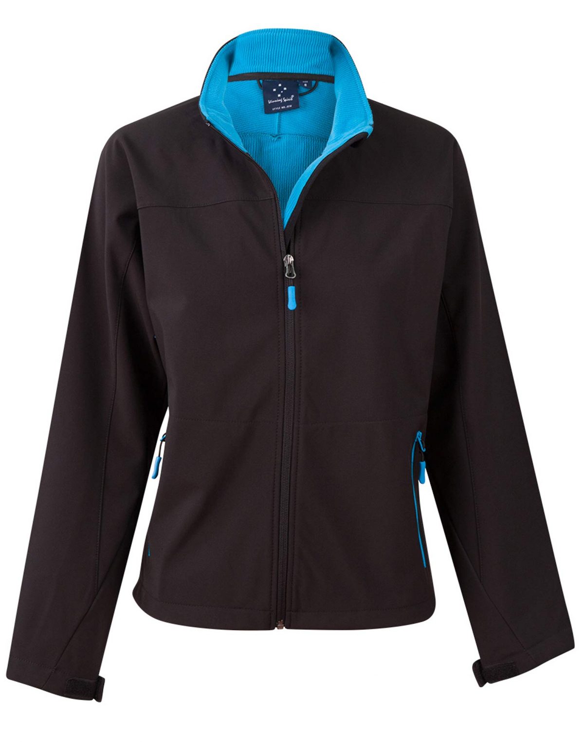 Women's Rosewall Soft Shell Jacket - Black and Cyan - Uniform Edit