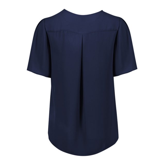 Vienna Short Sleeve Blouse - Navy - Uniform Edit