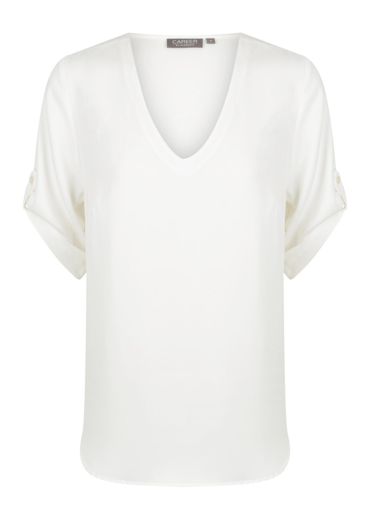 Reece Half Sleeve V-Neck Top - Ivory - Uniform Edit