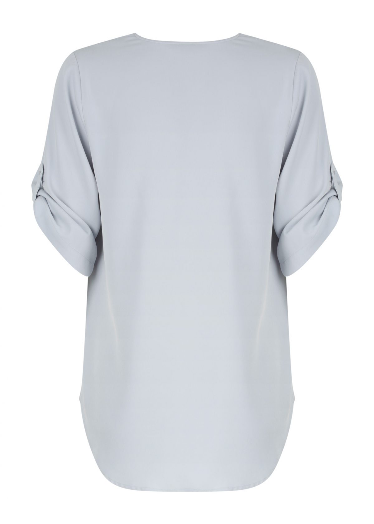 Reece Half Sleeve V-Neck Top - Silver - Uniform Edit