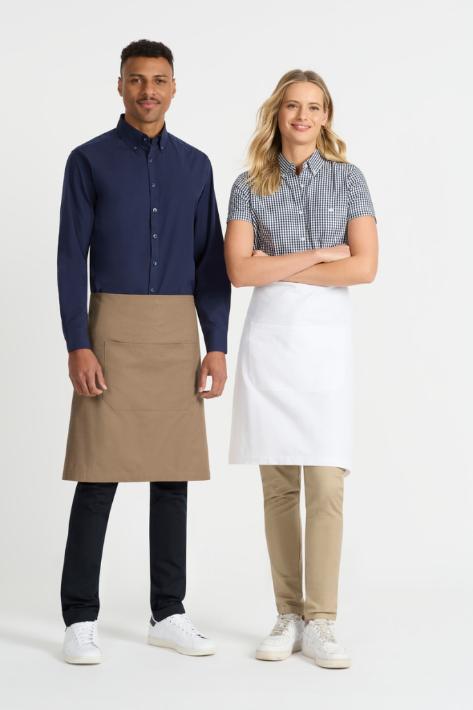 Unisex Capri Waist Apron White - Uniform Edit