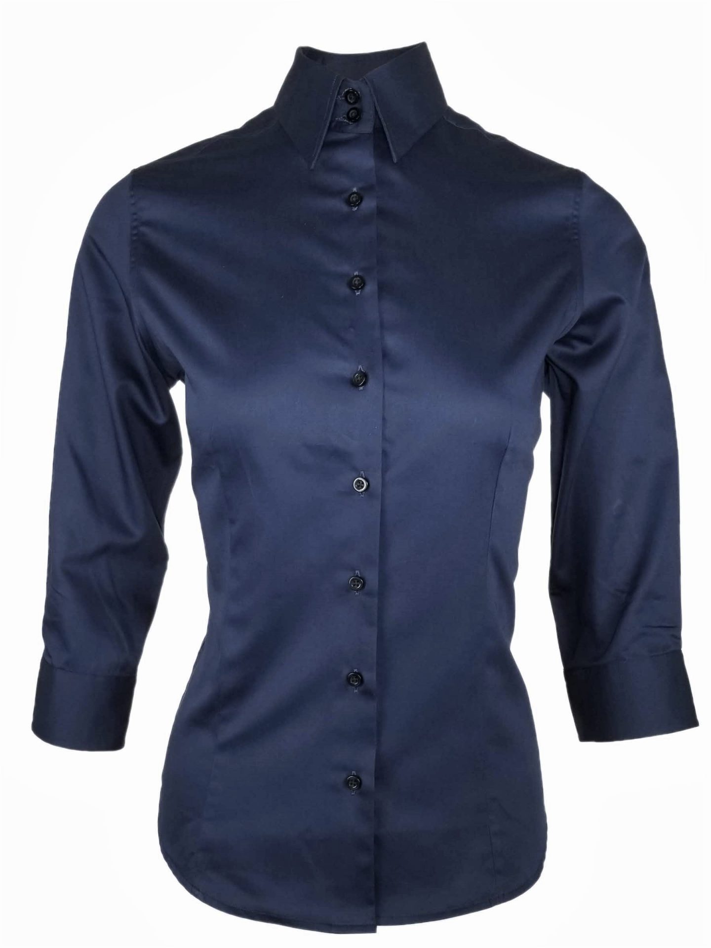 Women's Everyday Basic Shirt - Navy Three Quarter - Uniform Edit