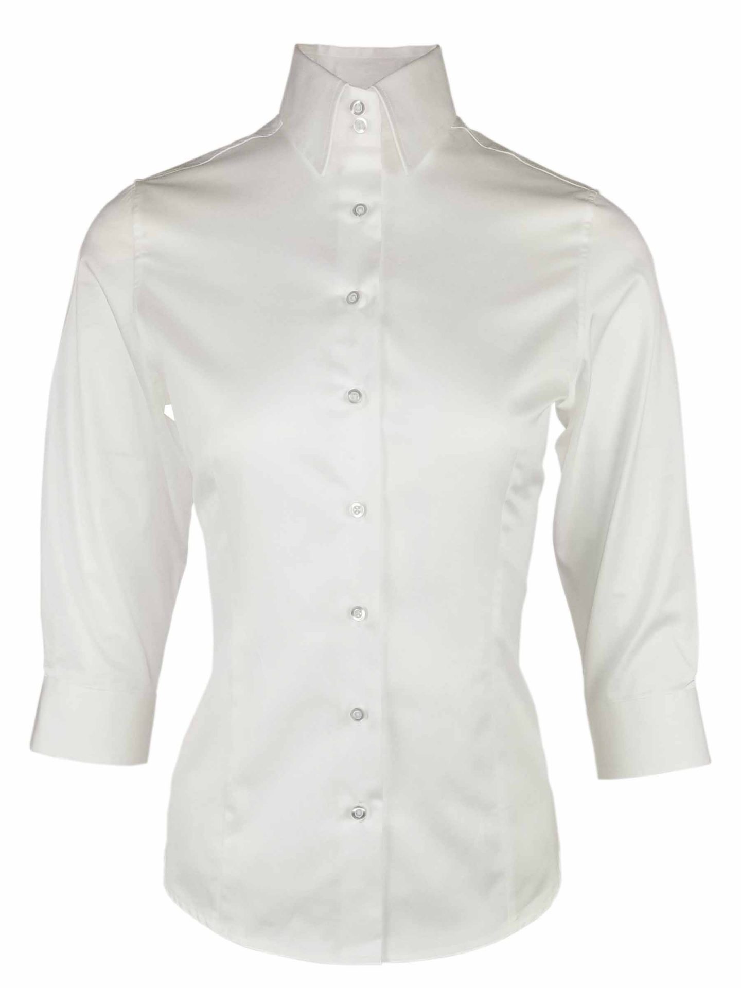 Womens Everyday Basic Shirt White Three Quarter Uniform Edit