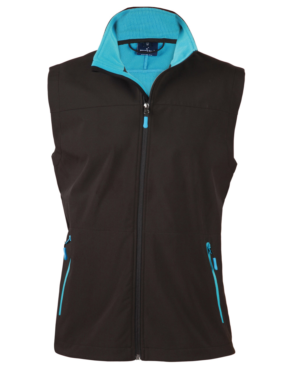 Women's Rosewall Soft Shell Vest - Black and Cyan - Uniform Edit